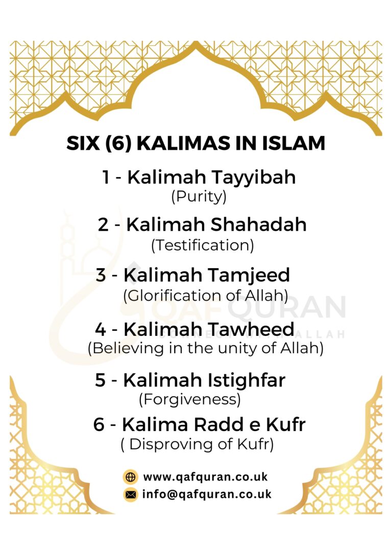 Six Kalimas in Islam with English Translation | Qaf Quran