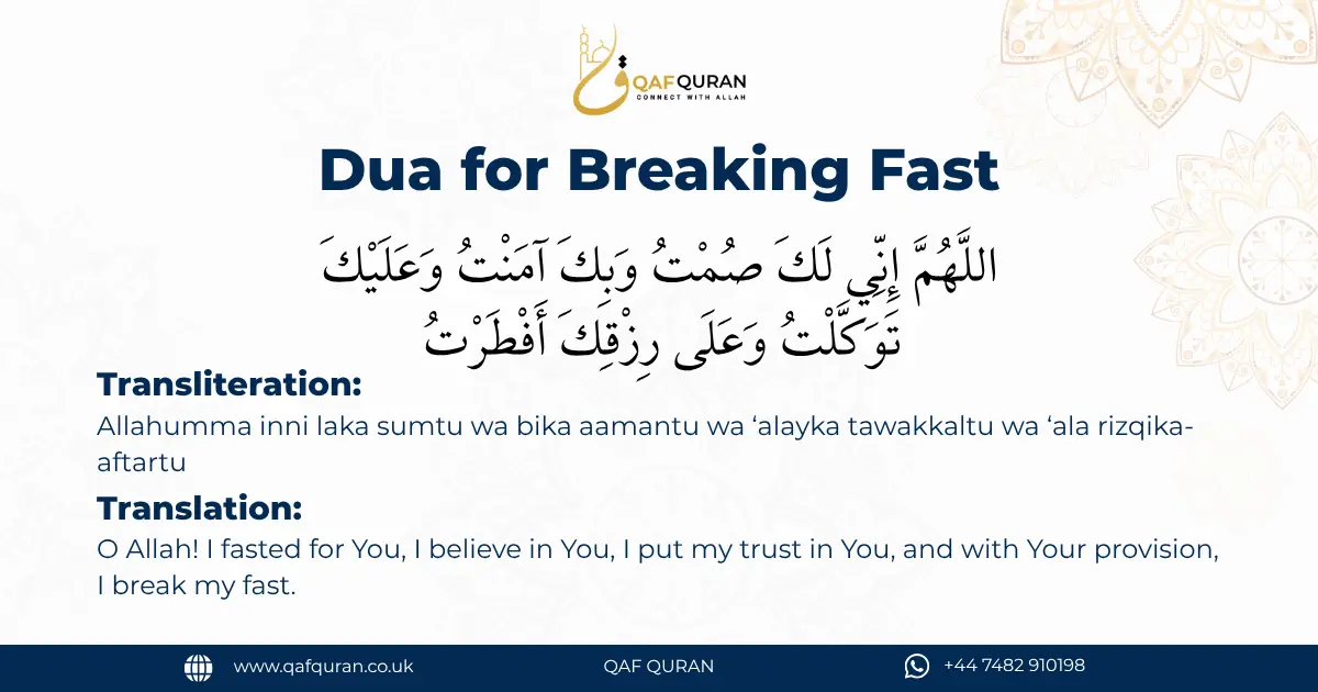 Dua for Breaking Fast with Translation | Qaf Quran